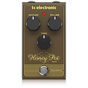 TC Electronic HONEY POT FUZZ Vintage-Flavored Fuzz Pedal with Massive Wall of Tones and Miles of Sustain