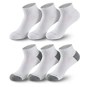 MONFOOT Women's and Men's 6 Pairs Daily Cushion Comfort Fit Performance Quarter Socks Large, multipack