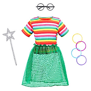 Teuevayl Little Girl Dress up Trunk Set, 20PCS Girls Pretend Play Princess Role Play Costumes Set, Singer, Princess, Fairy Costume for Girl Ages 3-7