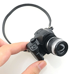 TAODAN 2IN1 Dollhouse Miniature Digital SLR Camera Digital Camera for 1/6 1/12 Dollhouse and Doll Accessories