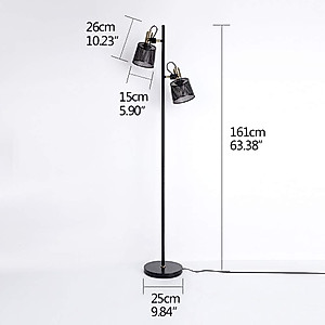 Newrays 2-Way Industrial Retro Iron Metal Mesh Floor Lamps with Adjustable Switch Plug-in for Living Room Bedroom Office