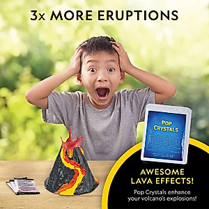 NATIONAL GEOGRAPHIC Ultimate Volcano Kit – Erupting Volcano Science Kit for Kids, 3X More Eruptions, Pop Crystals Create Exciting Sounds, STEM Science & Educational Toys (Amazon Exclusive)