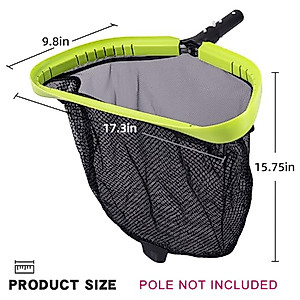 Sepetrel Pool Net,Professional Swimming Pool Leaf Skimmer Nets for Cleaning with Double-Layer Deep Big Bag,Heavy Duty Aluminum Frame & Handle Rake(Pole Not Included)