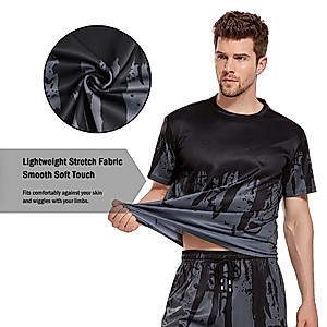 CenConel 4 Pack Men's T-Shirts Dry Fit Workout Athletic Running Gym Tee Shirts,Grey,Red,4XL