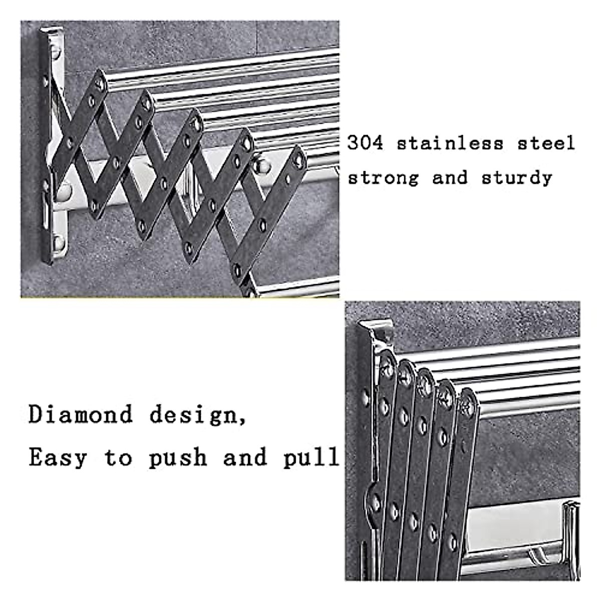 XMCX Folding Laundry Drying Rack- Wall Mounted Clothing Shelf for Shirts Pants Towels Shoes Garments Hanging Hanger Easy Storage (Size : 100cm/39.4in)