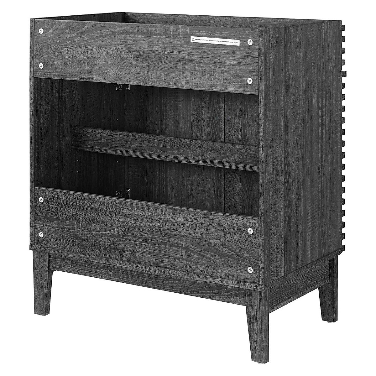 Modway Render 30" Particleboard and Laminate Bathroom Vanity Cabinet in Charcoal