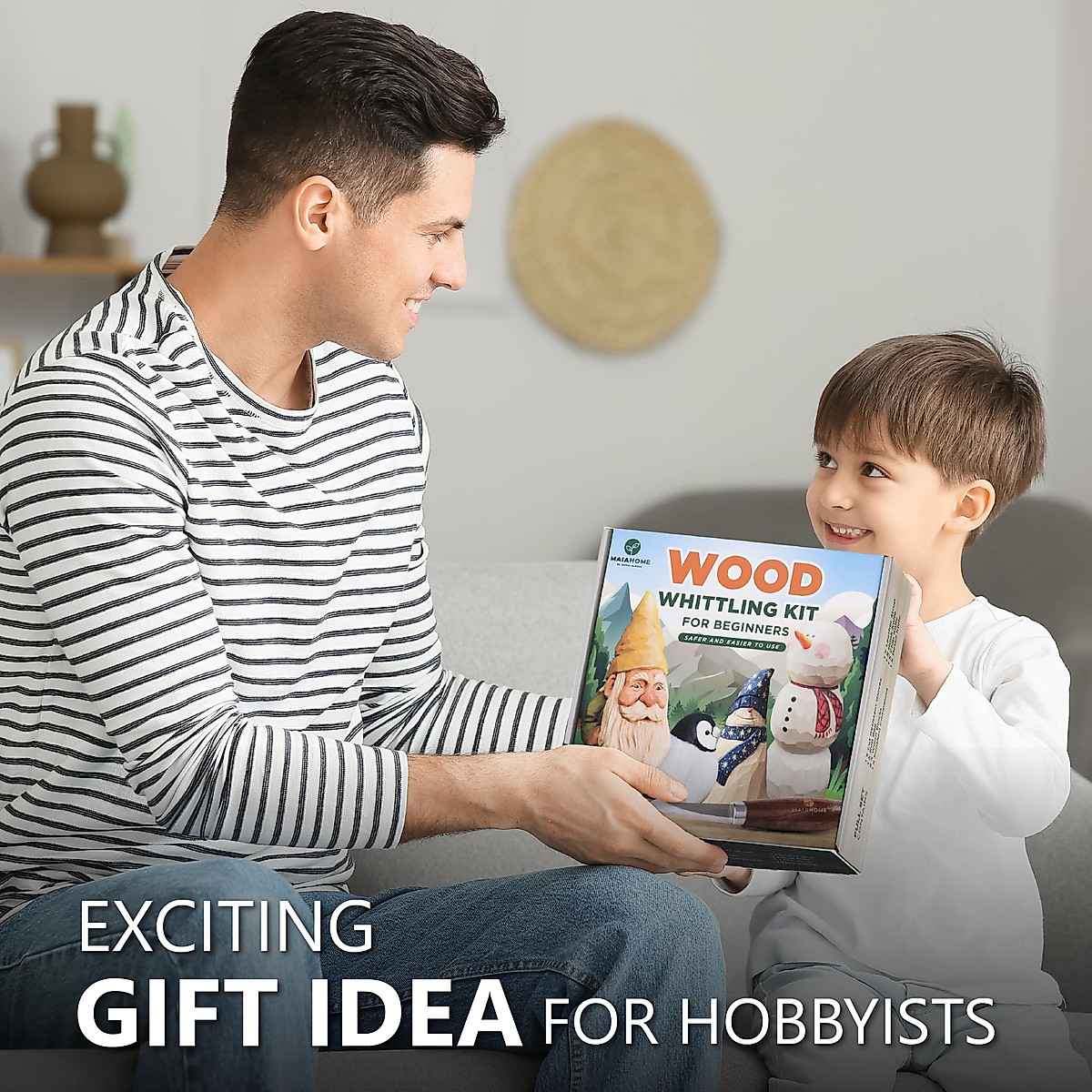 Wood Whittling Kit for Beginners - Experience Ideal for Novice Wood Carvers, Complete with 3 Carving Knives, 8 Basswood Blocks, and Safety Gloves. A Great Wood Carving Tools Set for Adults and Kids