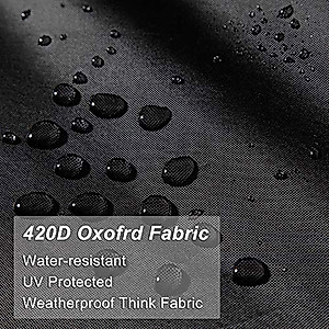 WOMACO Heavy Duty Square Patio Fire Pit/Table Cover, Waterproof Outdoor Furniture Cover (48" x 48" x 29", Black)