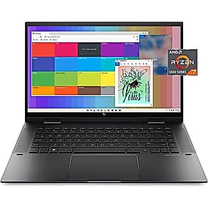 HP Newest 2-in-1 Laptop(Envy x360) - AMD Ryzen 7 5825U(8-Core) - 15.6" IPS FHD Touch Display - 32GB DDR4 1TB SSD - Backlit Keyboard - WiFi ax - Type-C - HDMI - Fingerprint - Windows 11 Home