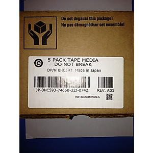 5 Pack 5-Lot Genuine OEM RC922 Dell LTO Ultrium 3 400GB (Native)/ 800GB (Compressed) WORM Write Once Read Many Blank Data Media Magnetic Tape Cartridge Dell Part Number: 0HC593