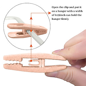 Andiker 20PCS Pink Velvet Hanger Clips, Non-Slip Strong Finger Flocked Clips for Thin Velvet Hangers Suit Pants Trousers Skirt