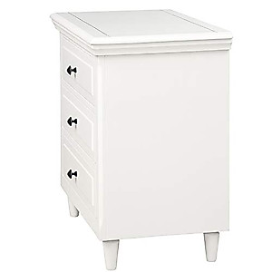 Knocbel 3-Drawer Night Stand, Solid Wood Bedside Nightstand Sofa Side End Table, Fully Assembled, 28.1" H x 27.9" W x 16.9" D (White)