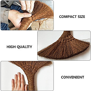 1pc Dust Broom Natural Broom Pet Hair Broom Carpet Broom Household Cleaning Tools Natural Whisk Sweeping Broom House Use Cleaning Broom Small Broom Mini Table Brown Silk Vintage