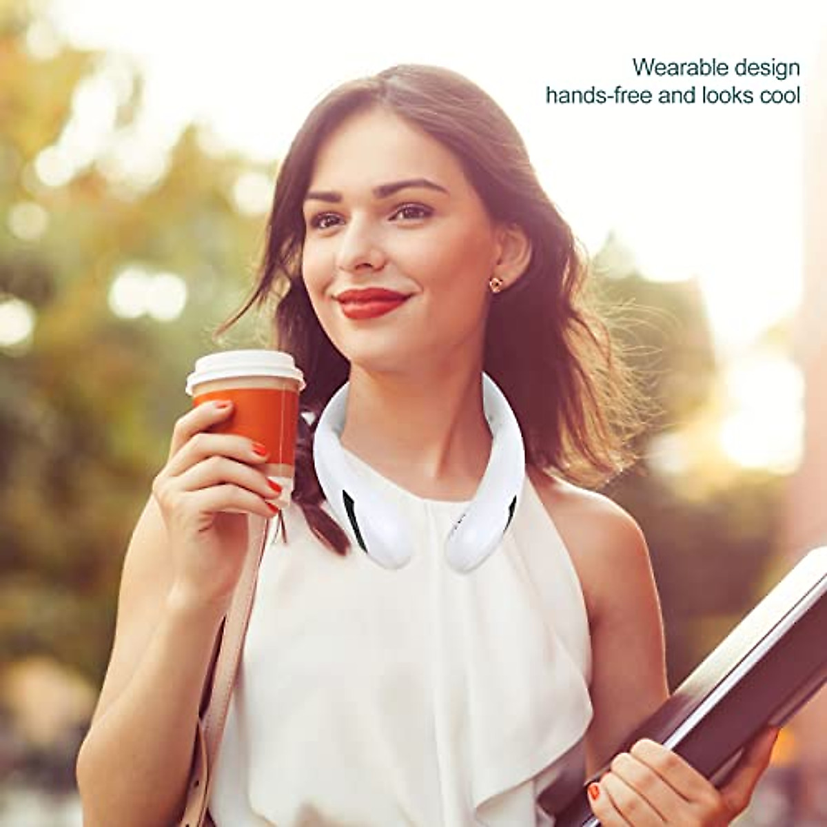 NC Portable Hanging Neck Sports Fan,Portable Neck Fans Can be Recharged, 5000 mAh Bladeless Neck Fan, Personal Neck Fan for Women and Men