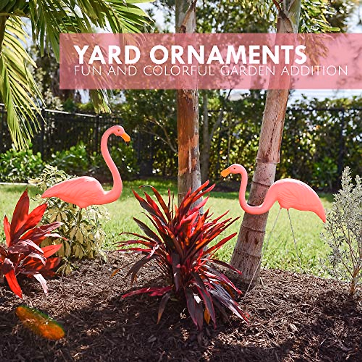 Galashield Pink Flamingo Yard Decorations Pack of 2 Flamingo Decor Ornaments for Outdoor Lawn and Garden