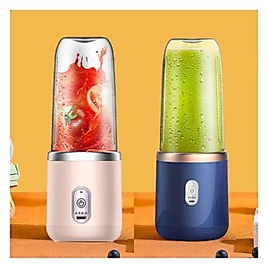Portable Mini Blender, Small Family Smoothies, Personal Blender for Milkshakes and Smoothies with 6 Blades and Sports Cup Lid (Dark Blue)