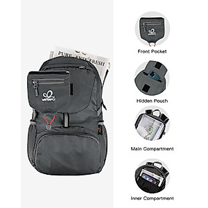 WATERFLY Small Lightweight Packable Backpack: 20l Ultra Light Foldable Travel Hiking Camping Daypack Day Pack for Man Woman