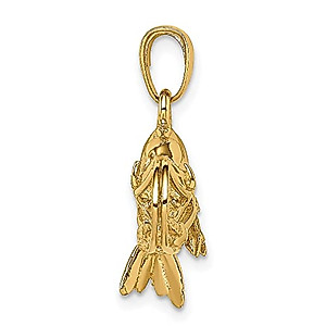 IceCarats 14K Yellow Gold Shrimp Necklace Charm Pendant Only