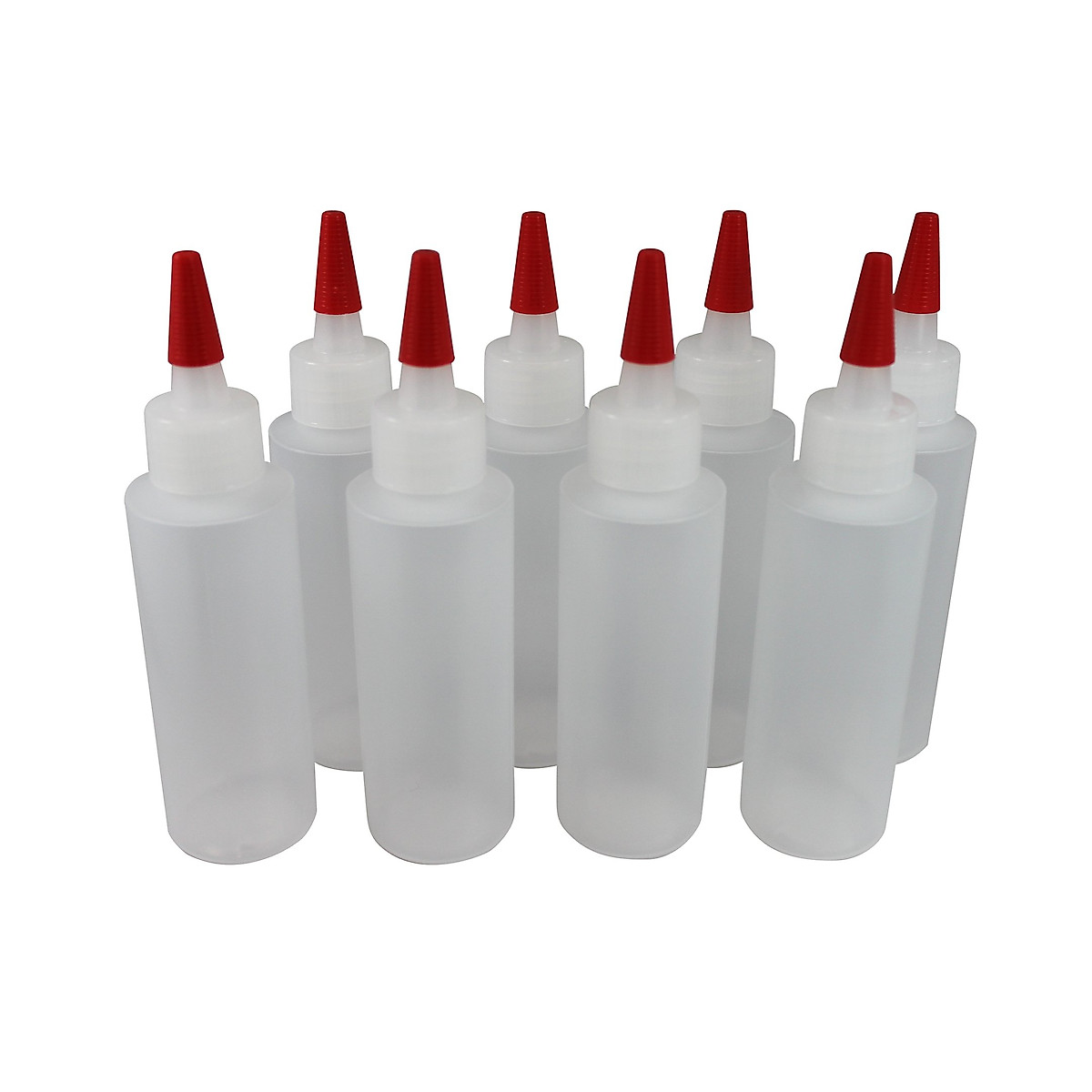 Pinnacle Mercantile (8-Pack 4 Oz Plastic Squeeze Bottles Long Red Tip Caps Food Grade Perfect for Icing, Cookie Decorating, Condiments, Arts and Crafts BPA Free Empty