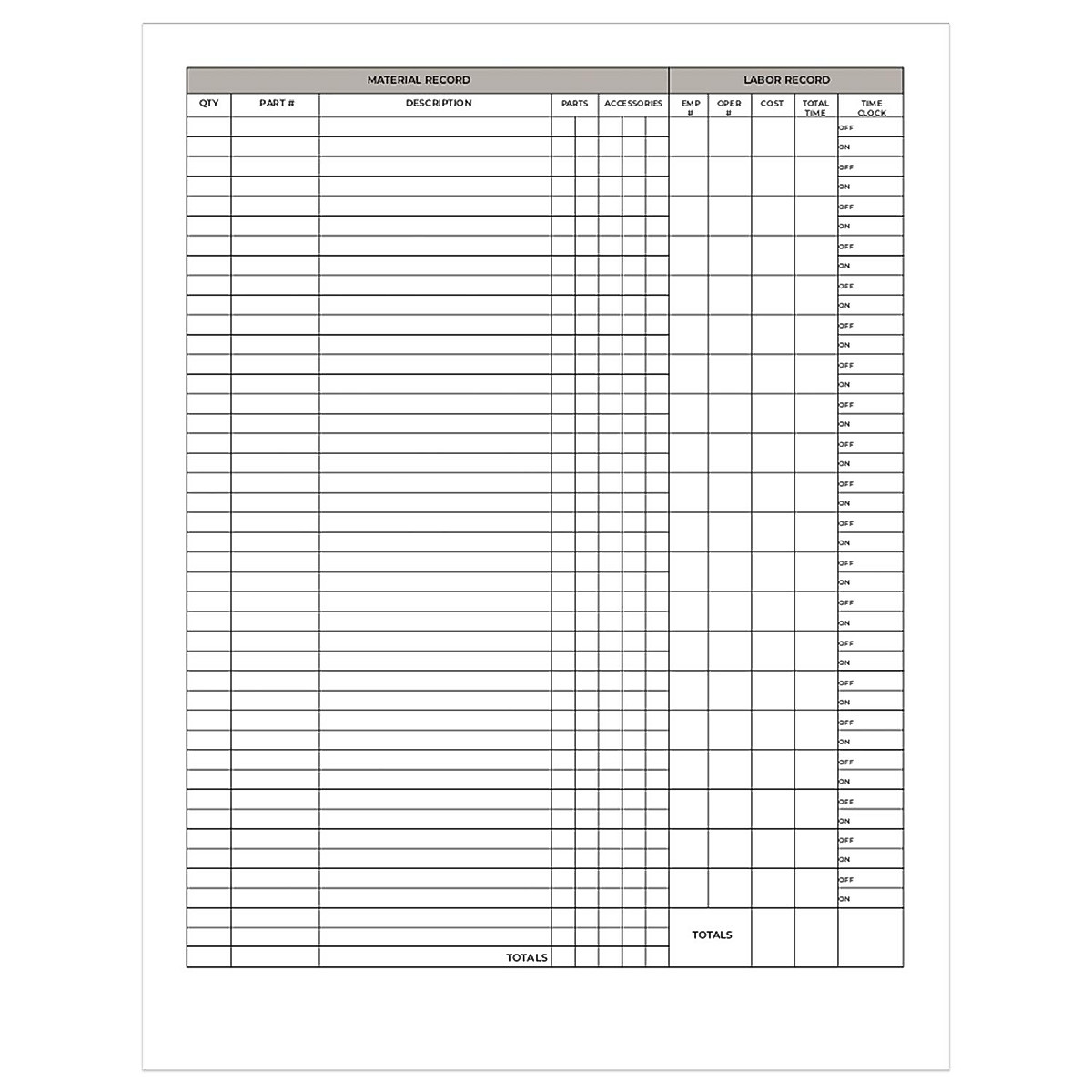 Auto Repair Check 3-Part Carbonless Invoice Form Pad / 50 Carbon Copy Sets / 8.5" x 11" Automotive Vehicle Mechanic Purchase Sales Receipt Book Forms