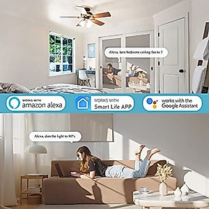 Universal Smart WiFi Ceiling Fan Remote Control Kit, Ceiling Fan Control and Dimmer Light Switch, Compatible with Alexa, Google Assistant and Smart Life App, 3 Speed, Timing, Remote Control