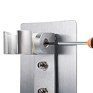 Shower Head Holder Strong Adhesive Shower Head Wall Mounting Bracket Adjustable Shower Wand Holder with 2 Hanger Hooks No Drill Need (2)