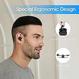 ZIHNIC Wireless Earbuds,Bluetooth Earphone with Touch Control and Charging Case,IPX5 Sweatproof,35H Playtime for Work, Home,Office-Black