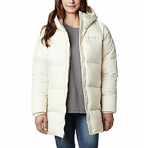 Columbia Women's Puffect Mid Hooded Jacket, Chalk, Small