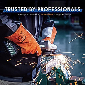 ANDANDA Leather Forge Welding Gloves, 13" Fire/Heat Resistant Gloves, Premium Split Leather, Aramid Stitching, Welding Gloves Provides Flames, Sparks and Welding Spatter Protection, Large/1 pair