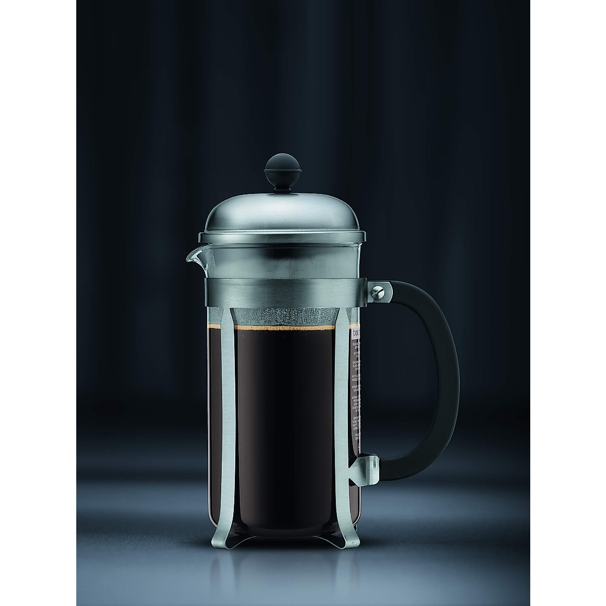 Bodum 34oz Chambord French Press Coffee Maker, High-Heat Borosilicate Glass, Brushed Stainless Steel – Made in Portugal