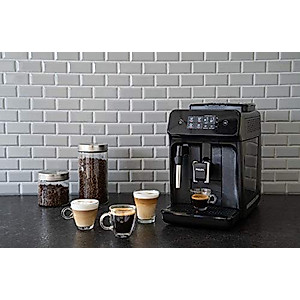 Philips 1200-Series Fully Automatic Espresso Machine w/ Milk Frother, Black - EP1220/04 (Renewed)
