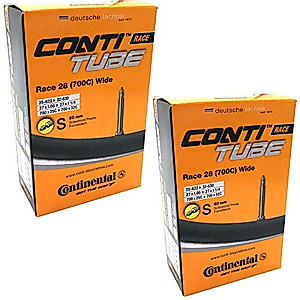 Continental Race 28 700 x 25-32c Bike Inner Tubes with Presta 60mm Valve (Pair),Black