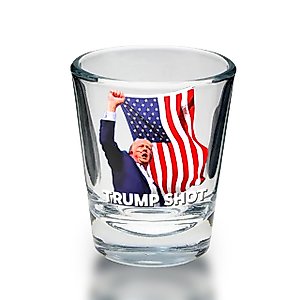 END THE WOKENESS - Trump Shot Shot Glass - Limited Edition - Made in America - Perfect for Patriotic Celebrations and Political Enthusiasts - Assassination Picture - Holds 1.5 oz