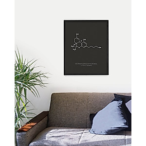 - Cannabis THC Molecule Poster Print - Marijuana Wall Art - Kitchen House Home Décor - Housewarming Gift - 8 x 10 Unframed Art Print
