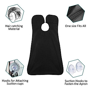 Beard Apron Catcher - Valentine's Day Gift for Man Beard Trimming Bib Non-Stick Beard Catcher Grooming Cape with 3 Suction Cups