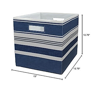 Deahun Better Homes & Gardens Fabric Cube Storage Bins (12.75" x 12.75"), Washed Indigo, 2 Pack (Indigo)