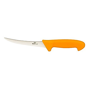 UltraSource 449029 Boning Knife, 6" Curved/Semi-Flexible Blade, Polypropylene Handle, Orange