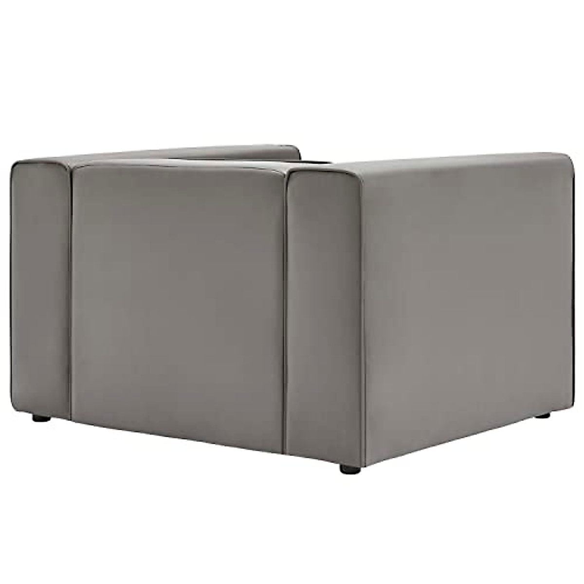 Modway Mingle Vegan Leather Lounge Armchair, Gray