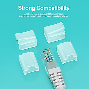 WXZRLIU RJ45 Cable Plug Protectors,Plastic RJ-45 Plug Protector Dust Covers,Ethernet Plug Sheath Cable Plug Connector Cover,RJ45 Connector Ethernet Cover for Kinds of Cable,20PCS