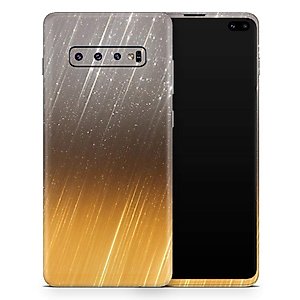 DesignSkinz Scratched Gold and Silver Surface Protective Vinyl Decal Wrap Skin Cover Compatible with The Samsung Galaxy S20 (Screen Trim & Back Glass Skin)