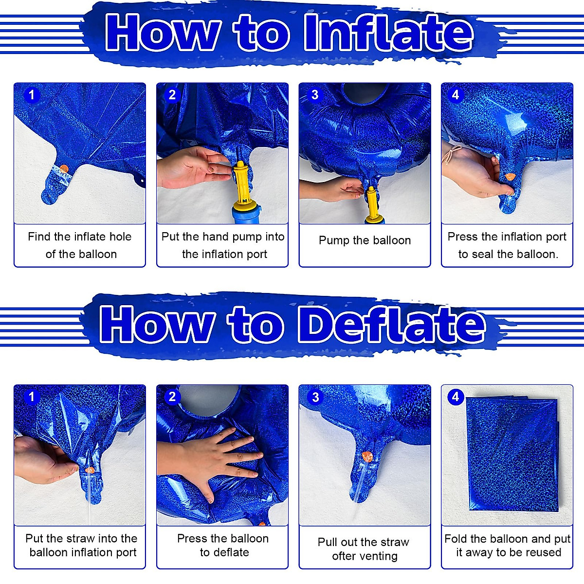 3rd Birthday Royal Blue Balloon, Dark Blue Foil Number 3 Balloons, 40 Inch Self Inflating Navy Iridescent Blue Globos Azul Marino Balloon 3 for Boys Kids Birthday Graduation Party Decoration Supplies