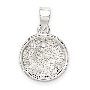 Sterling Silver Polished Sand Dollar Pendant QQC8706