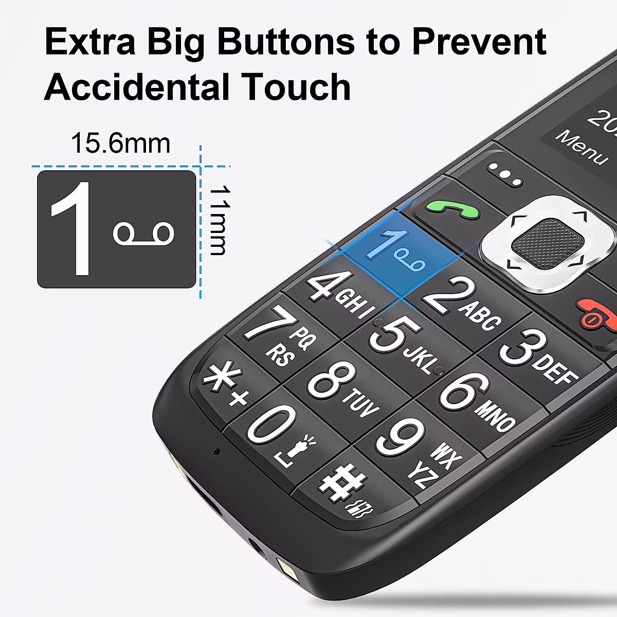Easyfone Prime-A6 4G Unlocked Big Button Cell Phone for Seniors | Easy-to-Use | Clear Sound | SOS Button | SIM Card Included | Convenient Charging Dock