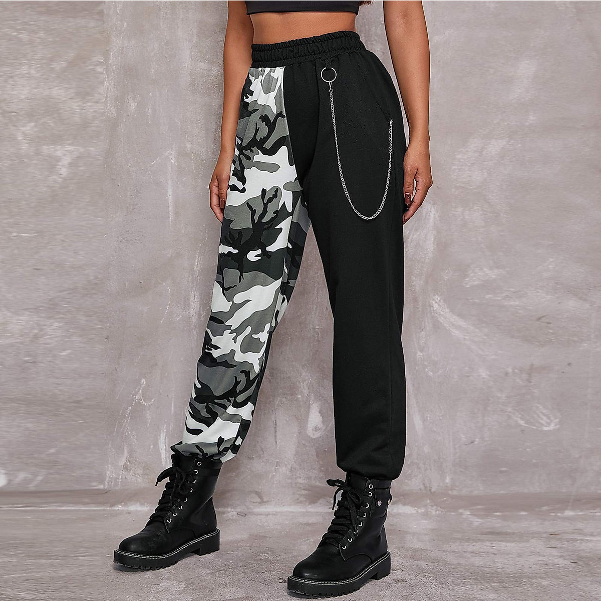 Womens Fall Pants with Pockets Yoga Activewear Jogger Capri Sweat Lounge Pants Cinch Bottom Joggers with Pockets Grey