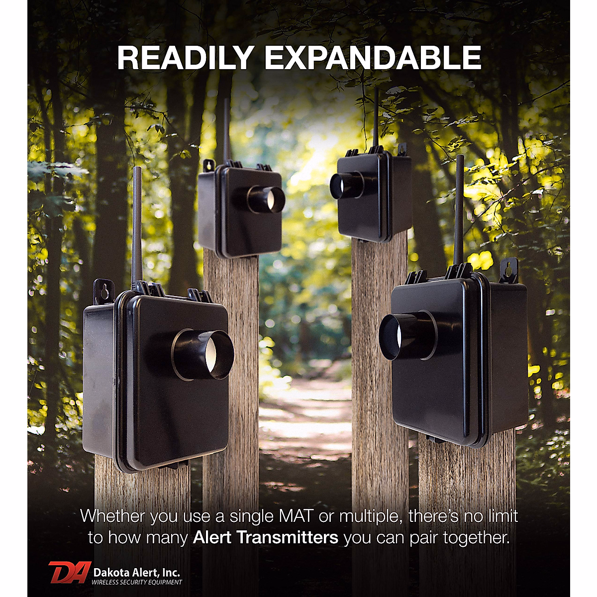 Dakota Alert MURS Alert Transmitter (MAT) - Battery Operated Passive Infrared Motion Sensor - Multi Use Radio Service With Telescopic Antenna