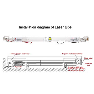 TEN-HIGH 40W CO2 Laser Tube 700mm D50mm, Wires Preconnected with Coating, for Laser Cutter Laser Engraving Cutting Machine