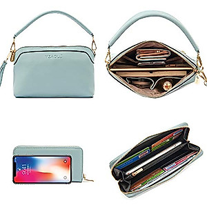 Purse and Wallet set for Women Large Hobo Bags Female Fashion Tote Shoulder Bags Crossbody Wallets Satchel Purse Set 3pcs skyblue