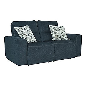 Signature Design by Ashley Paulestein Reclining Power Loveseat, 74"W x 41"D x 40"H, Blue