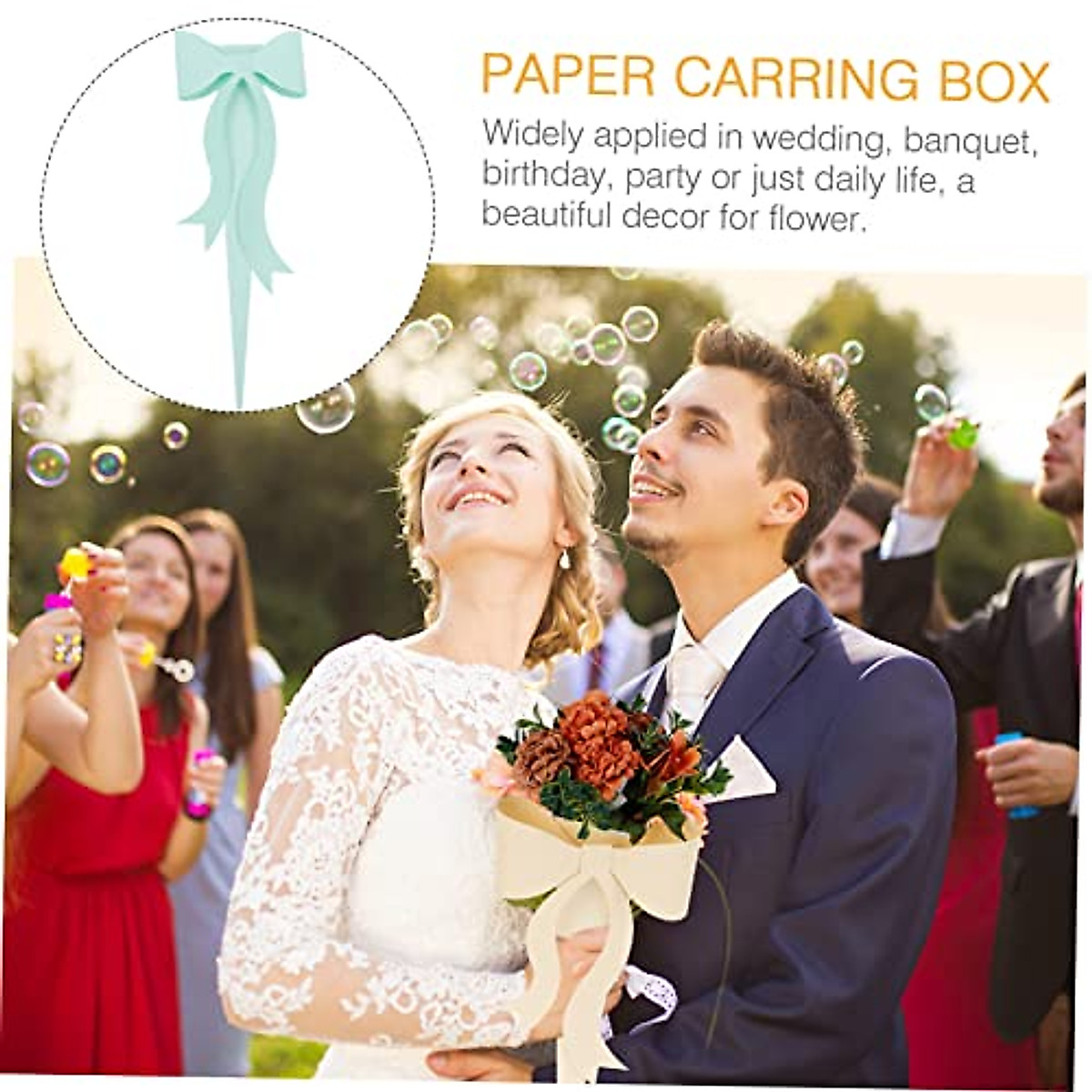 ABOOFAN 20 Sets Flower Box Folding Bowknot Wrapper for Bouquet Flower Wrapping Container Bouquet Wrapping Material Wedding Bouquet Holder Gift Packaging Material Display Box Paper Rose