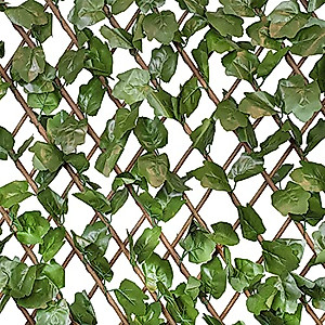 Verseo Artificial Ivy Privacy Fencing System, Faux Ivy Vine & Willow Branch Lattice, Adjustable Ivy Wall Privacy Screen, Expandable Horizontal or Vertical up to 96" (Set of 2, for 192" of Coverage)